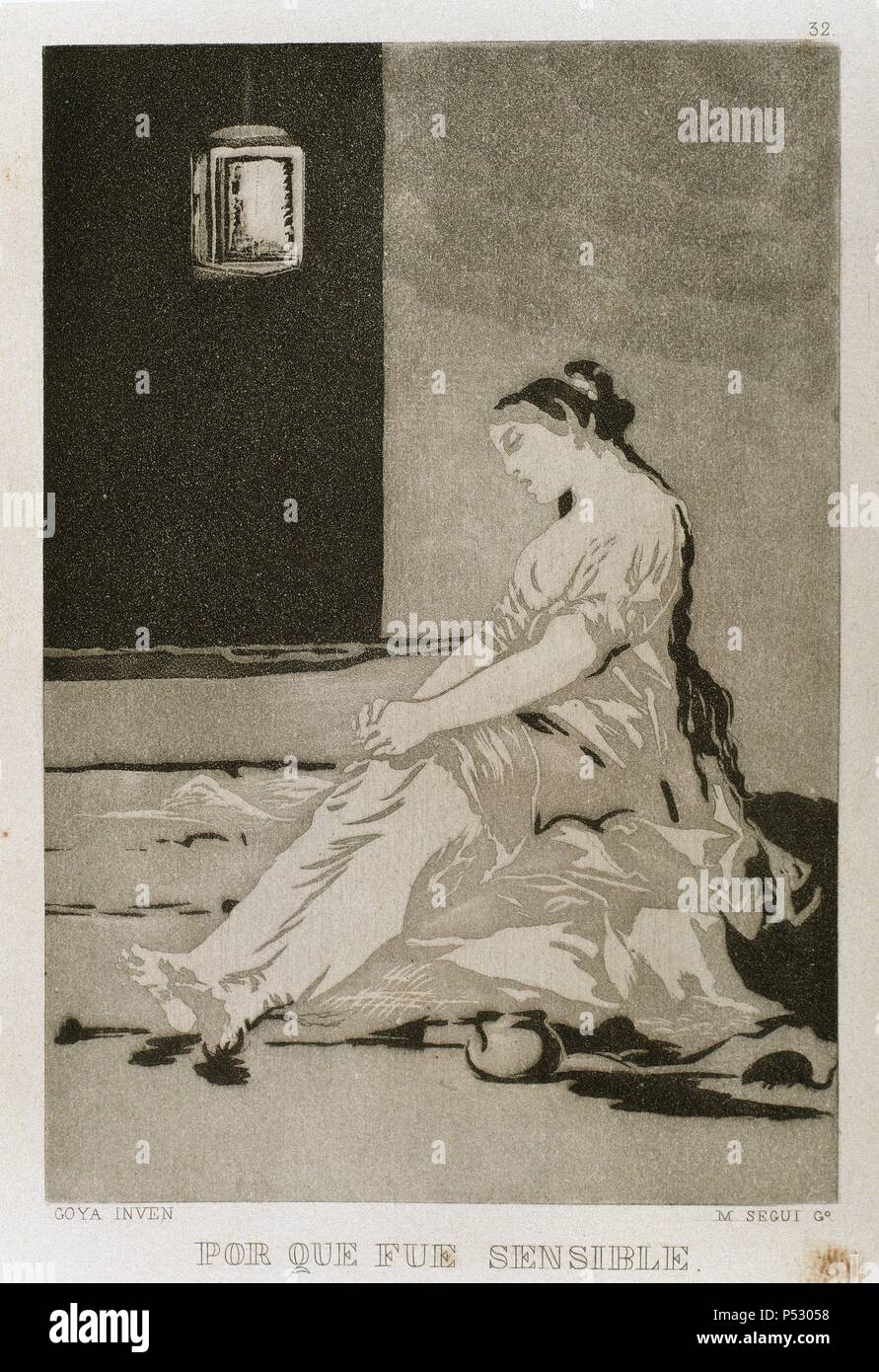 Francisco Goya (1746-1828). Caprices. Plaque 32. Because she was ...