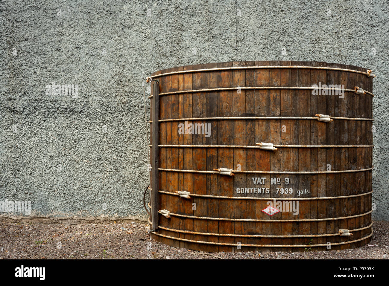 Large vintage container in the Courtyard at Jameson Whiskey Distillery ...