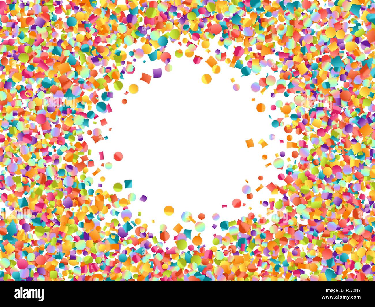 Celebrate pattern background of colored confetti and serpentine ...