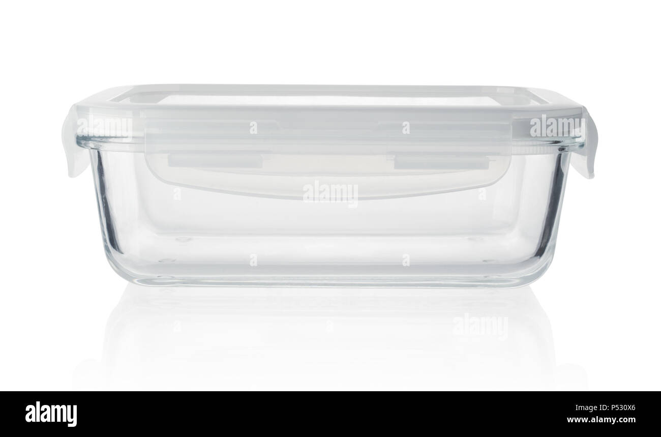 Glass food container isolated on white background Stock Photo - Alamy