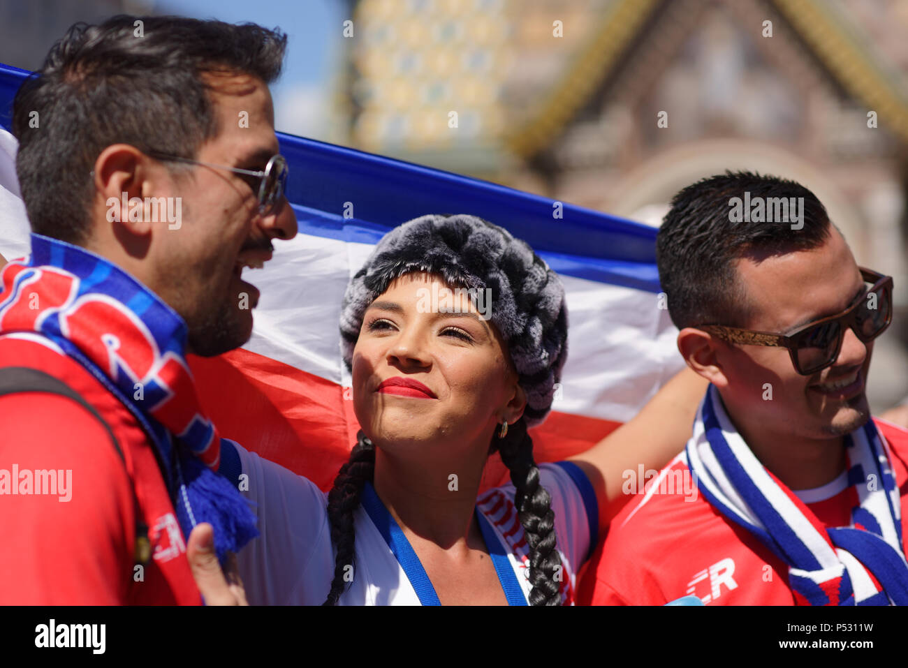St. Petersburg, Russia - June 20, 2018: Costa Rican football fans at ...