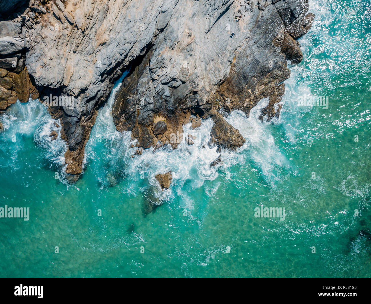 Aerial rocky coast waves hi-res stock photography and images - Alamy