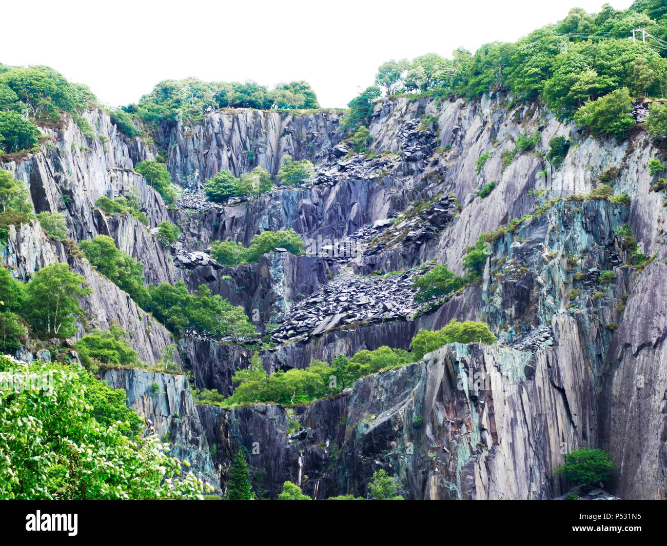Hidden slate cavern at Llanberis north Wales Stock Photo - Alamy