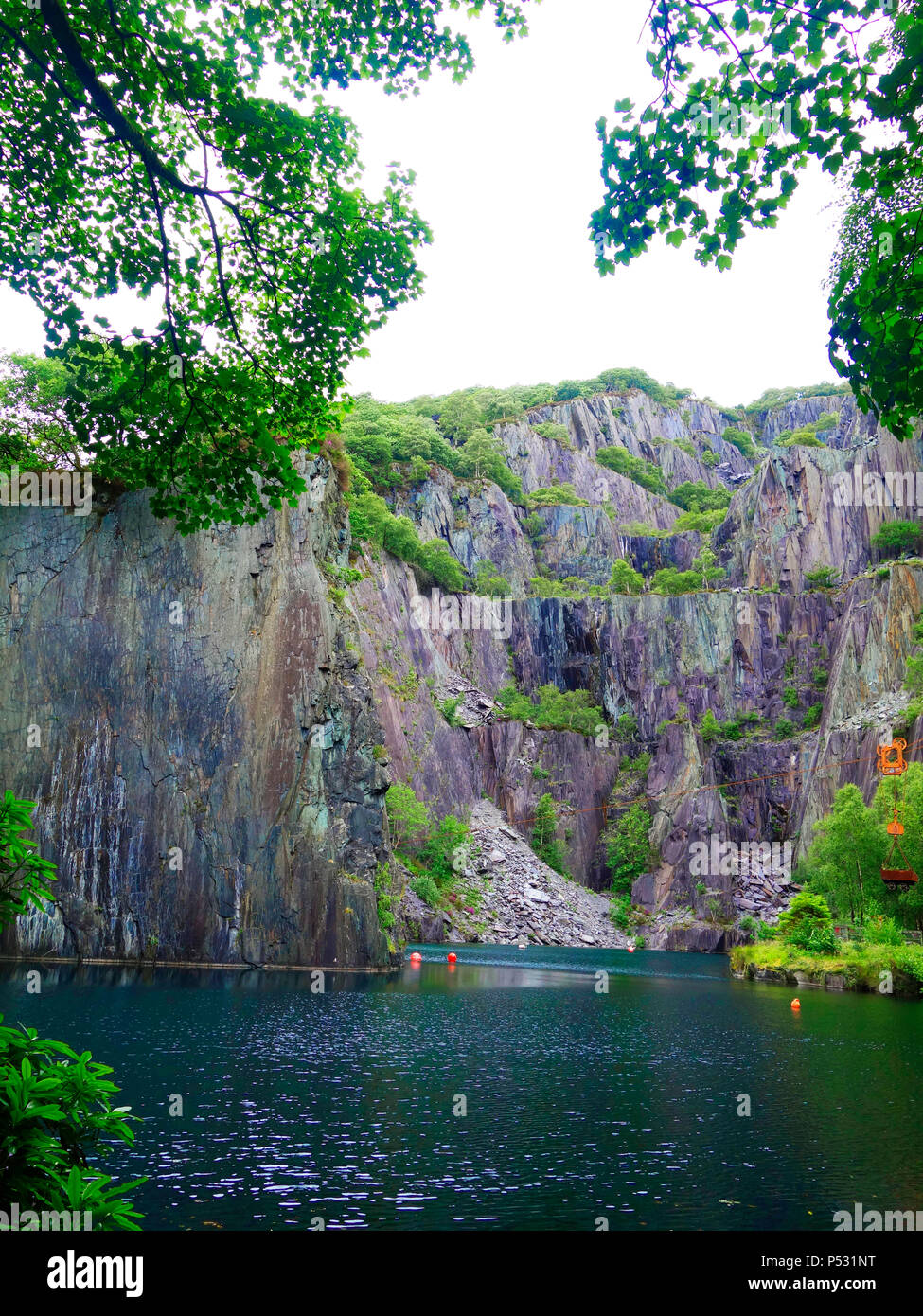 Hidden slate cavern at Llanberis north Wales Stock Photo - Alamy