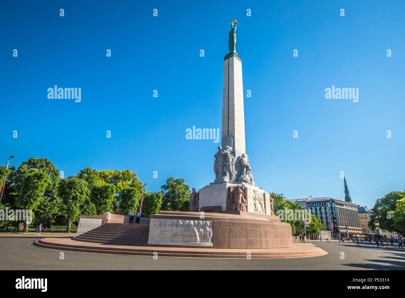 Monument in Riga Latvia Stock Photo - Alamy