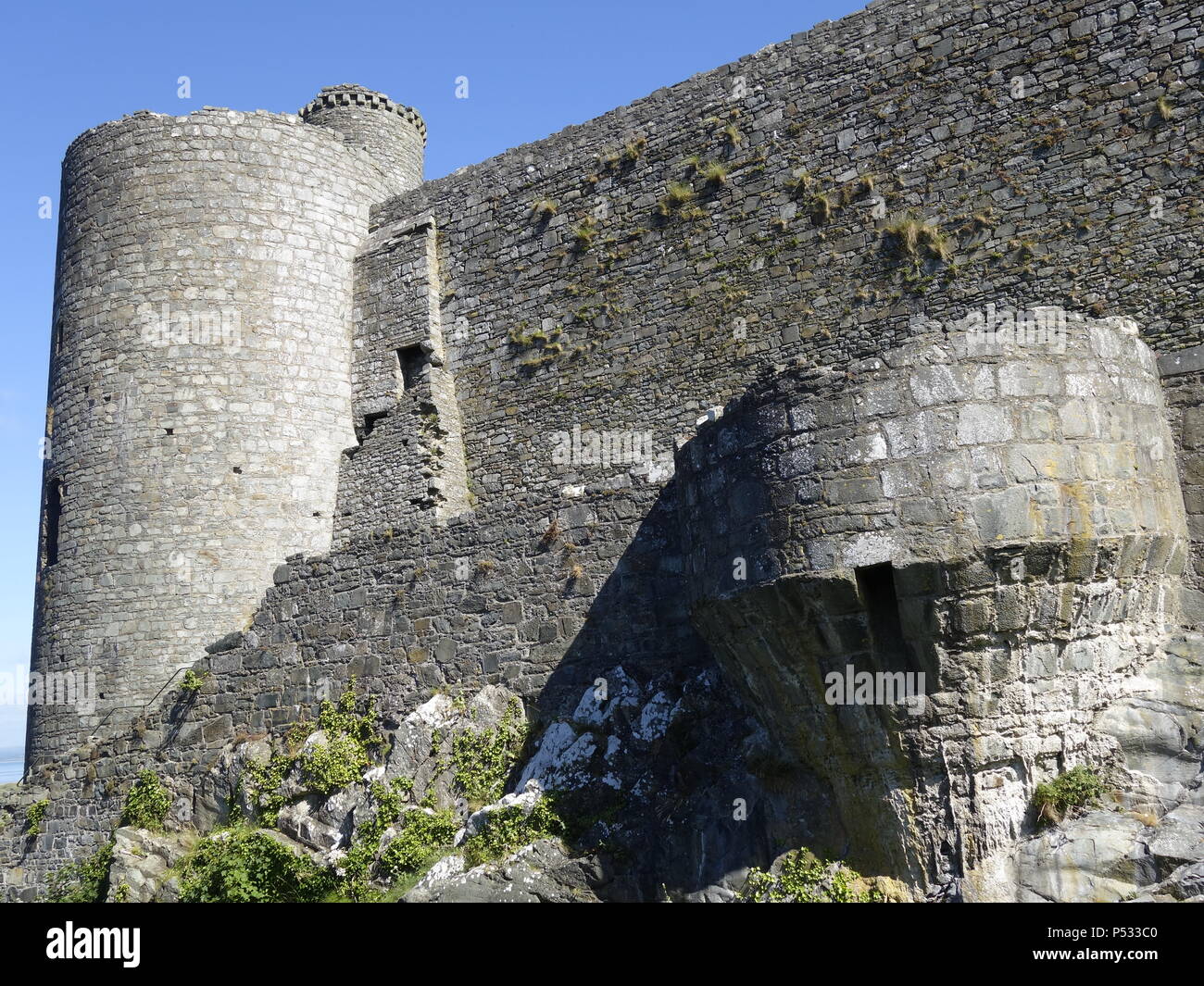 Harlech Castle in north wales detail Stock Photo - Alamy