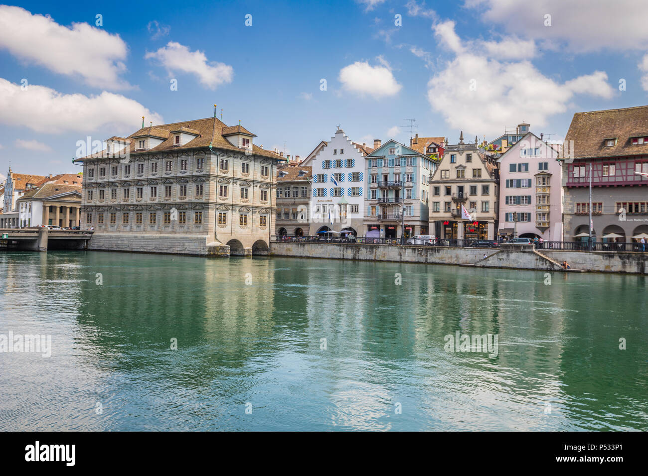 Zurich bridge limmat river lake alps hi-res stock photography and ...