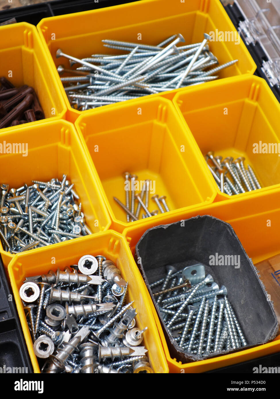 professional trademan fully equiped tool kit contains fastenings that ...