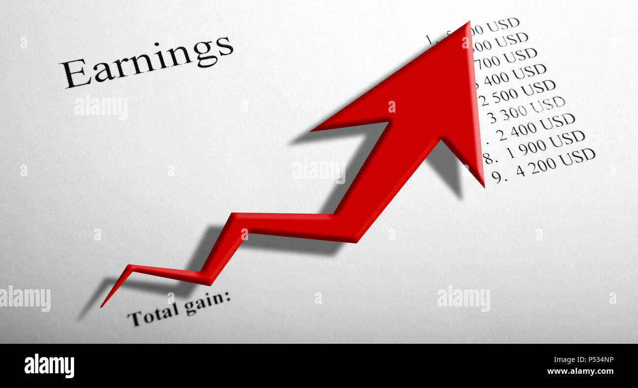 table with earnings with digits and diagram close up Stock Photo - Alamy