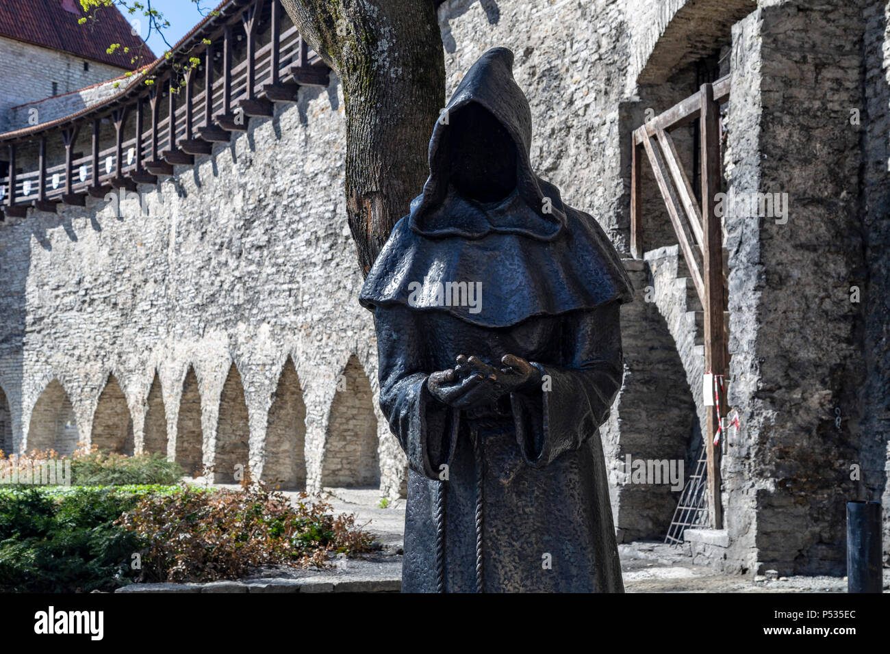 Monk statue in Tallin, Estonia Stock Photo - Alamy