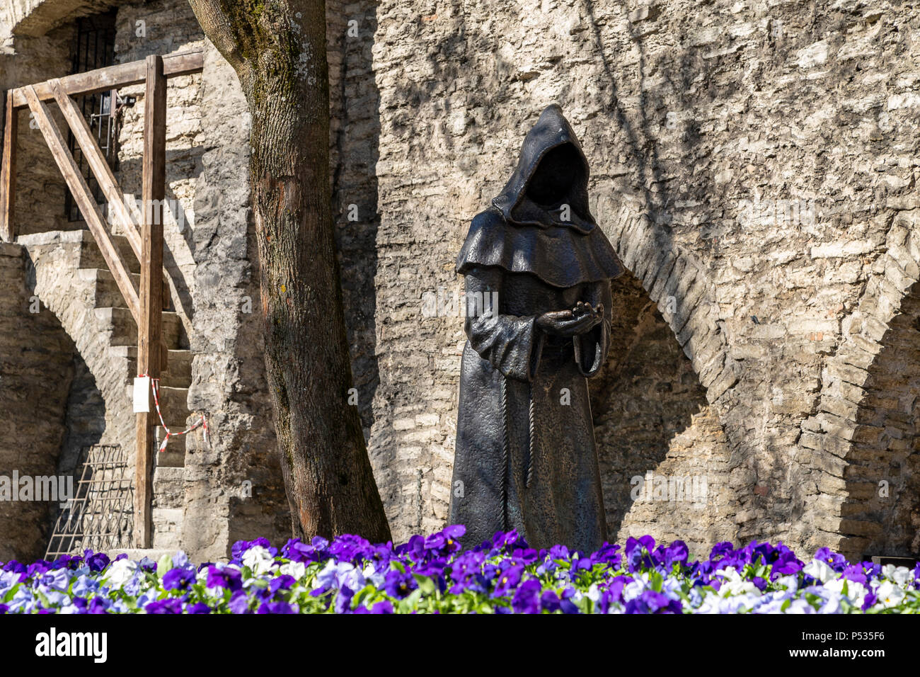 Monk statue in Tallin, Estonia Stock Photo - Alamy