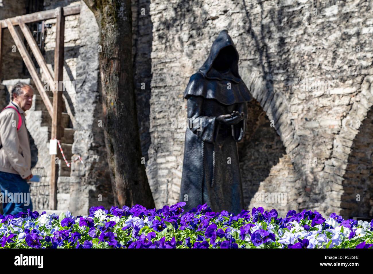 Monk statue in Tallin, Estonia Stock Photo - Alamy