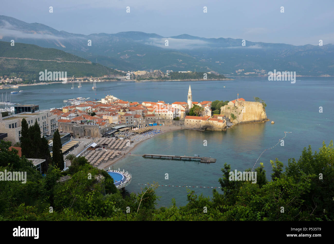View of the Old Town (Stari Grad), Budva, Montenegro, Adriatic Coast ...