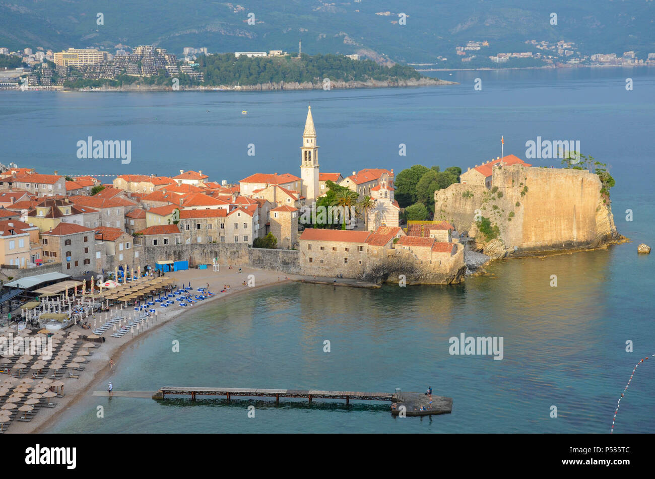 View of the Old Town (Stari Grad), Budva, Montenegro, Adriatic Coast ...