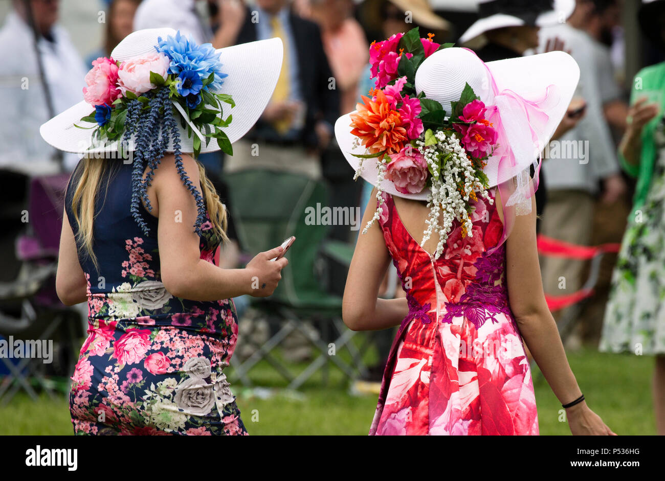 The Plains, Virginia/USA-5-19-17: Women walk through the crowd at The ...