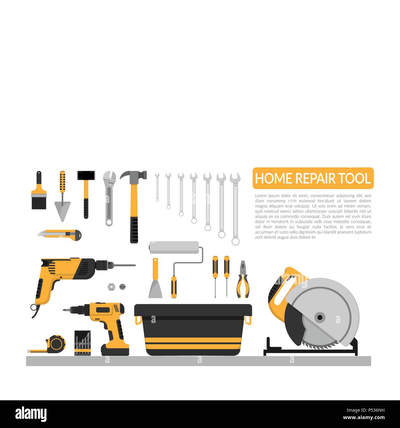 set of DIY home repair working tools vector logo design template. home ...
