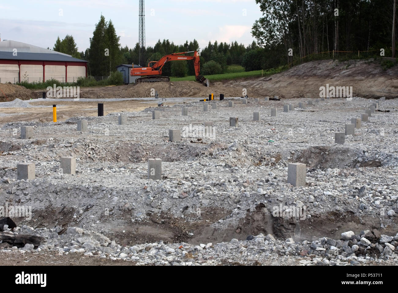 building foundation under construction, Finland Stock Photo - Alamy