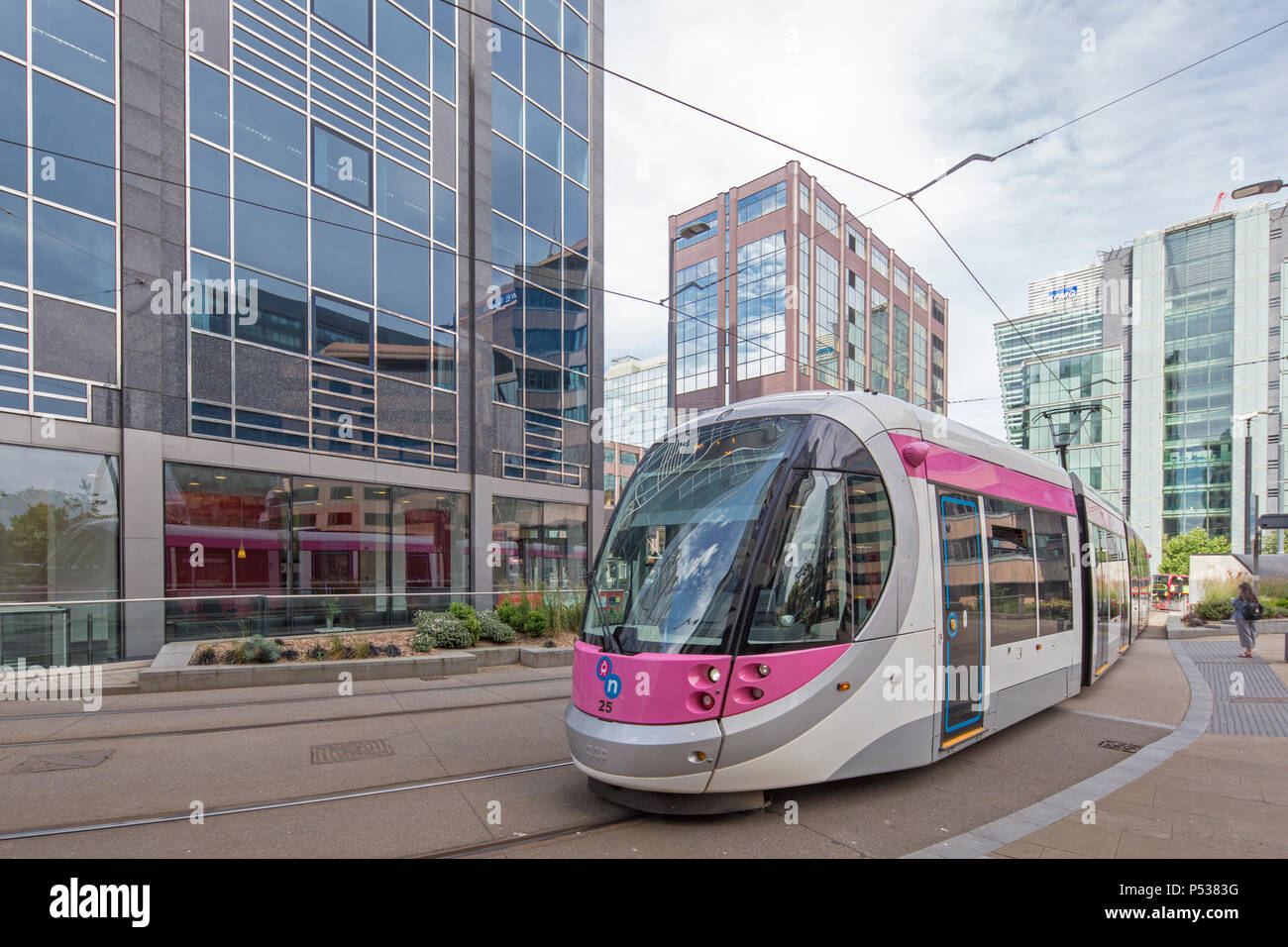 Wolverhampton bound West Midlands Metro at Bull St in Birmingham, the ...