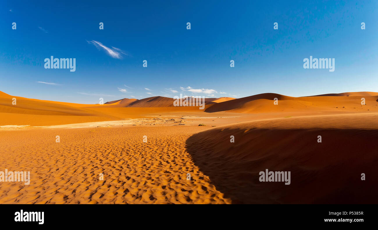 beautiful evening colors on dunes in Sossusvlei landscape in Namib ...