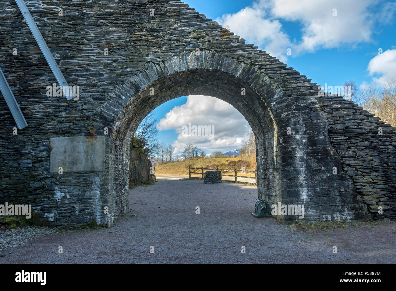 The Slate Arch at Ballachulish Slate Quarry, which once carried an ...