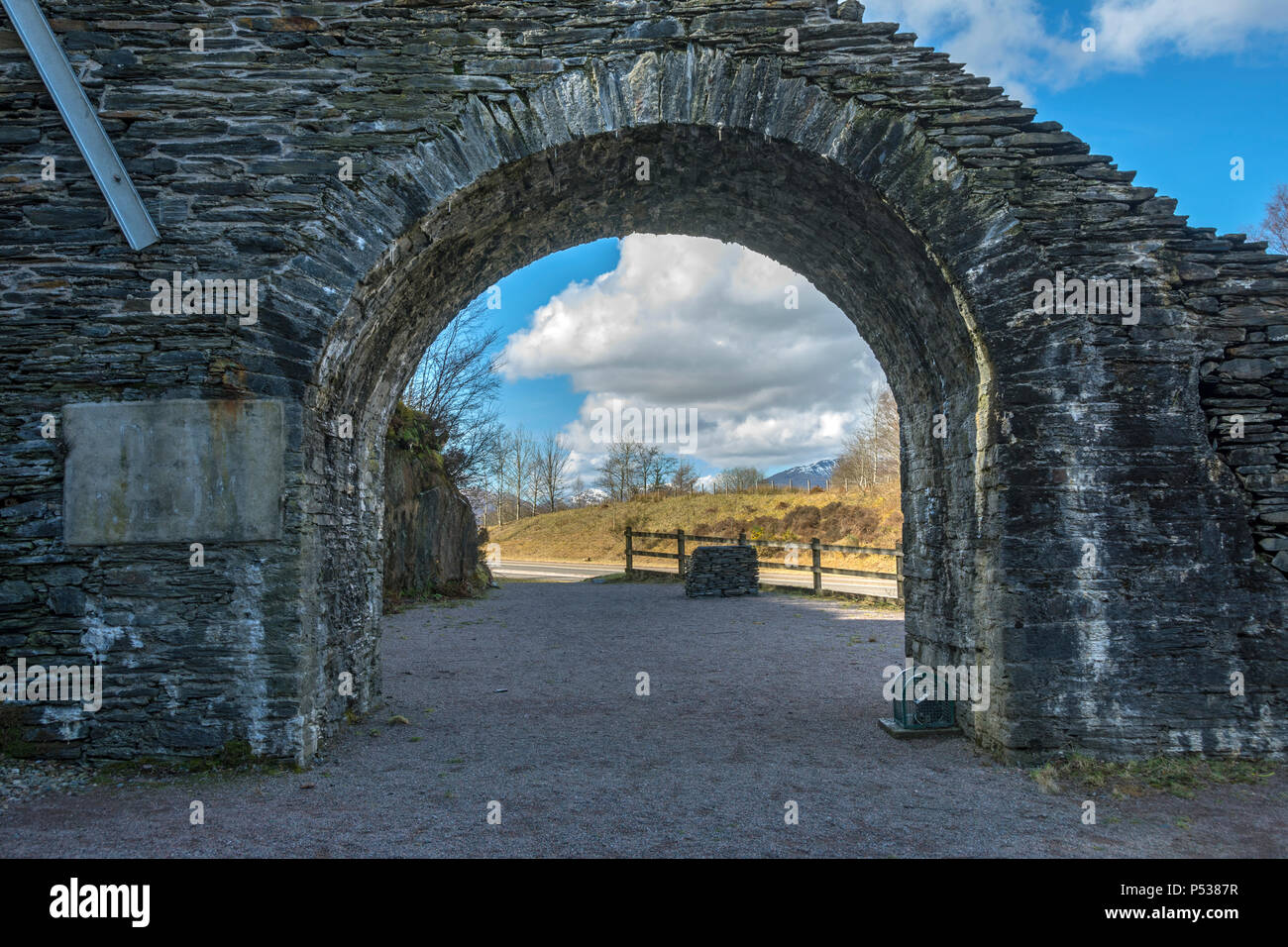 The Slate Arch at Ballachulish Slate Quarry, which once carried an ...