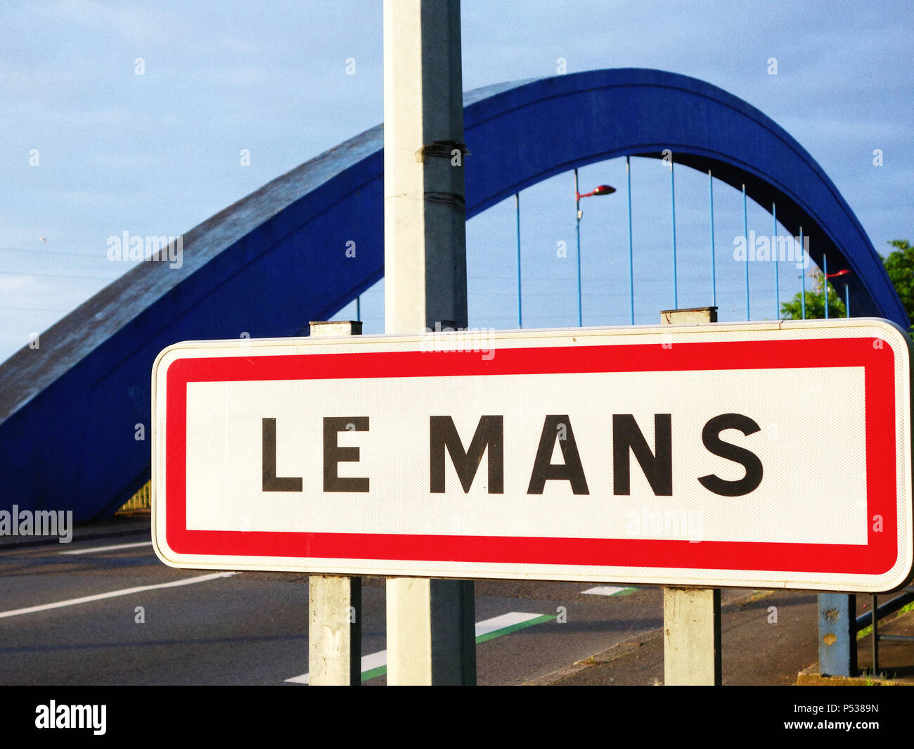 Town sign for Le Mans, the traditional home for the 24 hour Le Mans ...