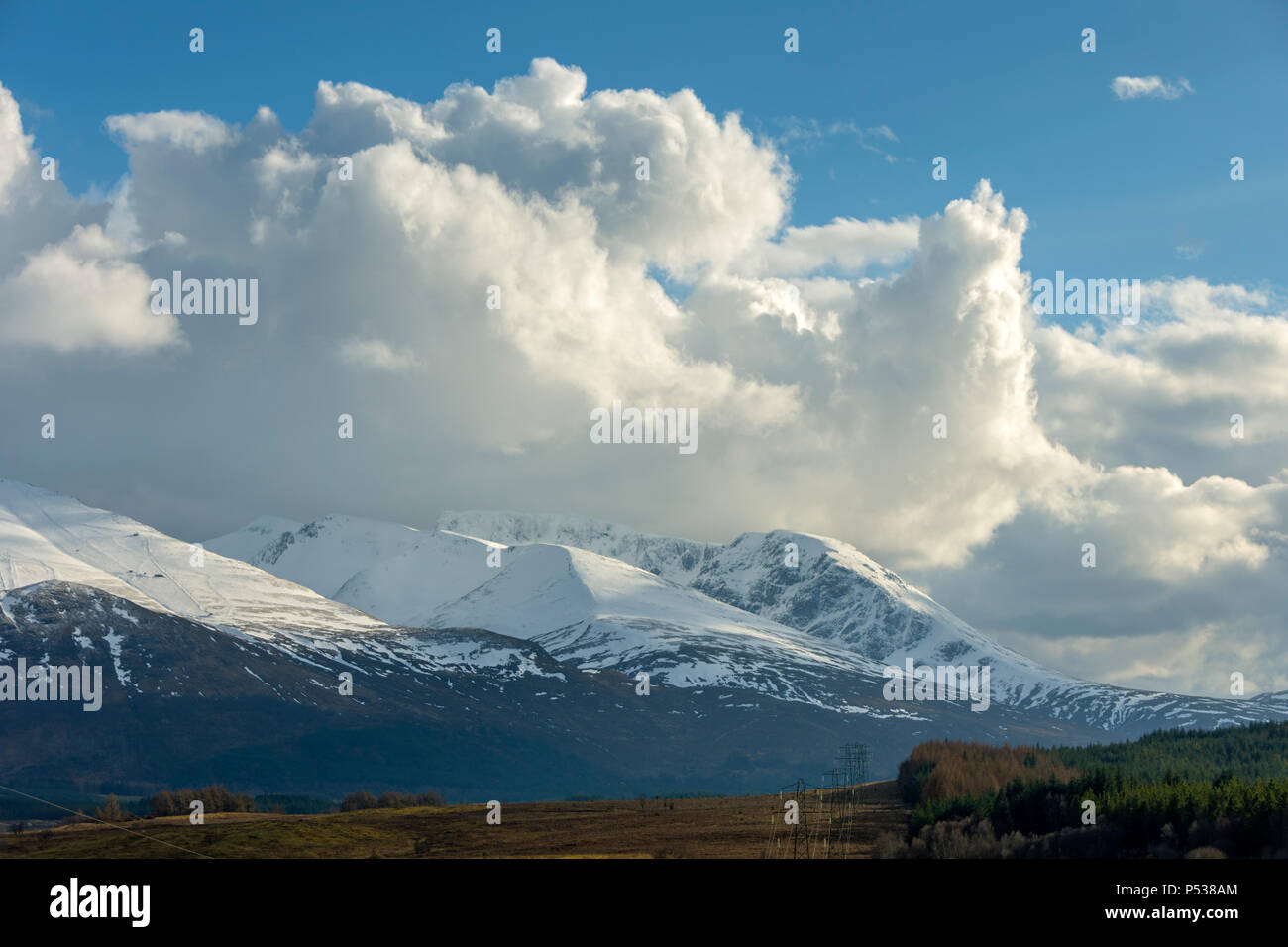 The Ben Nevis range from the Great Glen, near Fort William, Highland ...