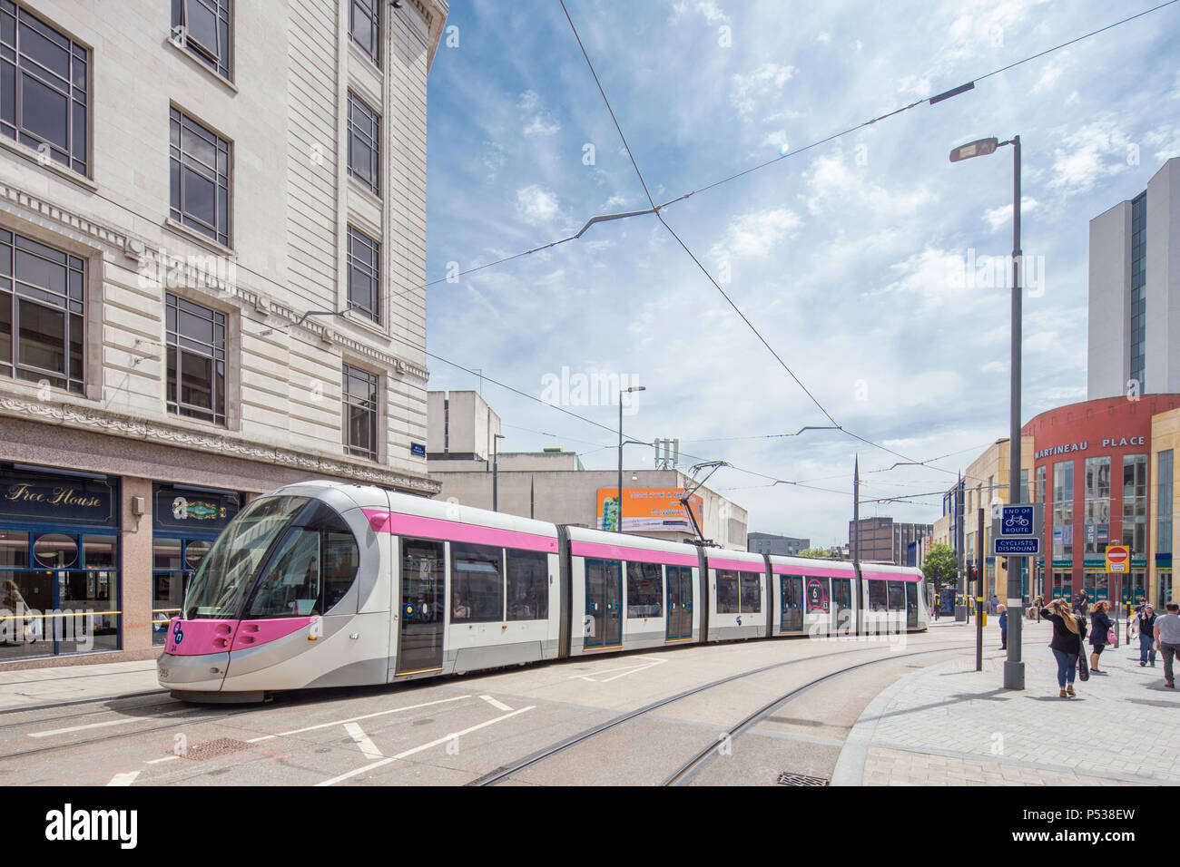 Wolverhampton bound West Midlands Metro at Bull St in Birmingham, the ...