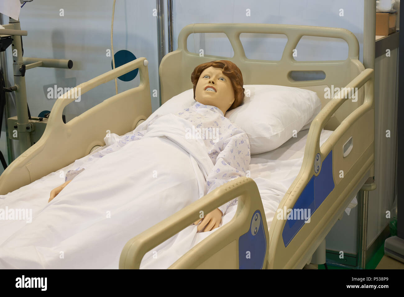 Medical robotic simulator on the hospital bed for training medical ...