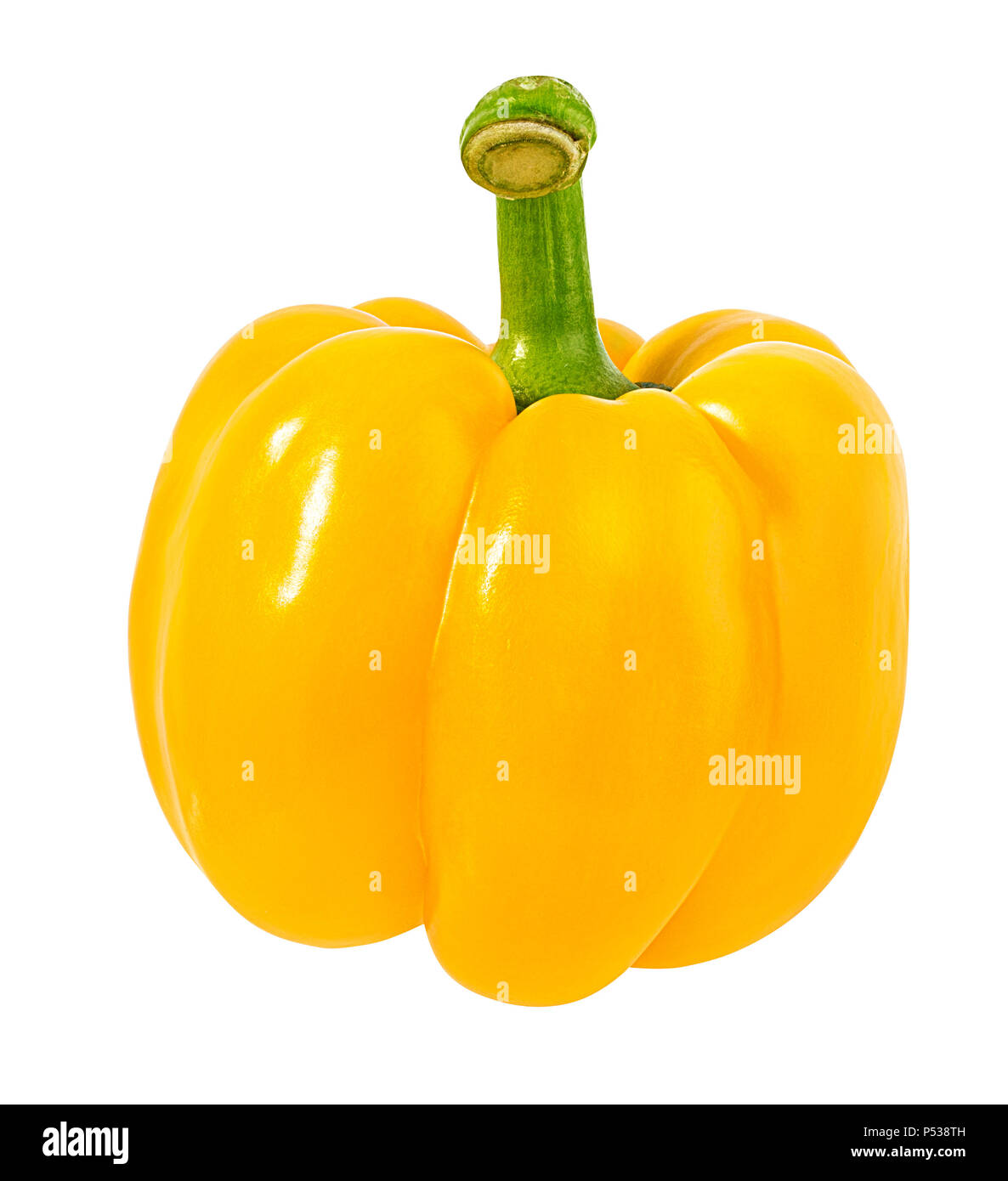 Yellow peppers isolated. With clipping path Stock Photo - Alamy