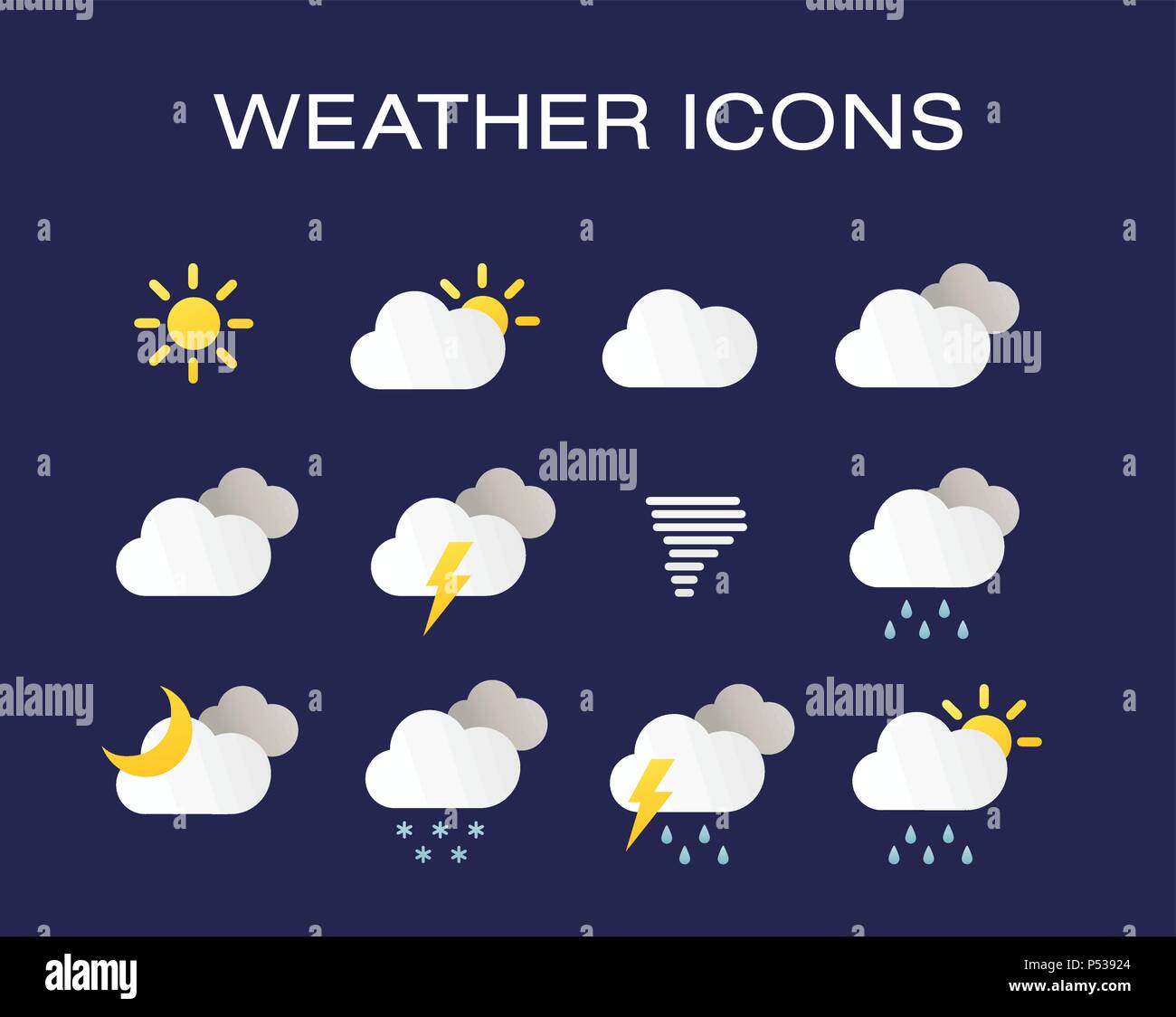 Weather forecast symbols hi-res stock photography and images - Alamy