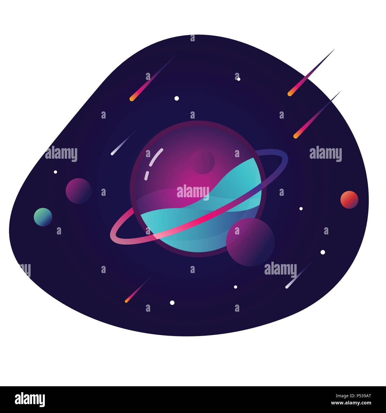 Purple planet icon flat Stock Vector Images - Alamy