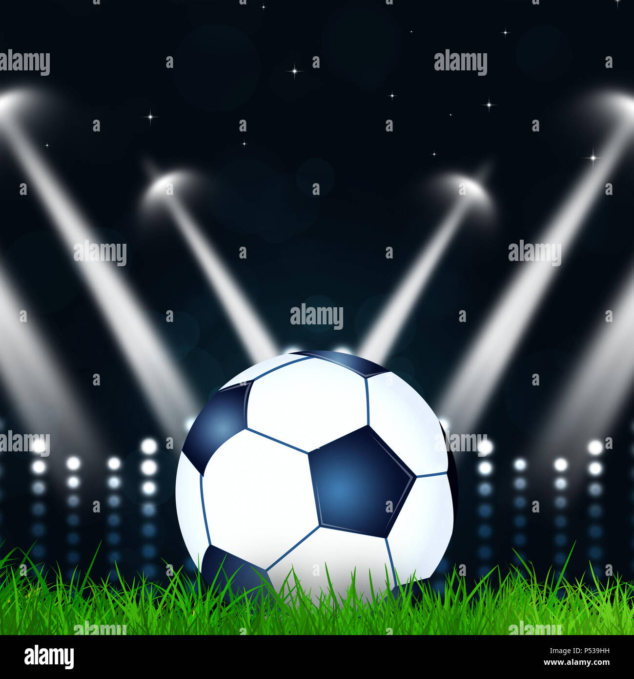 active sport background with football ball in lights Stock Photo - Alamy