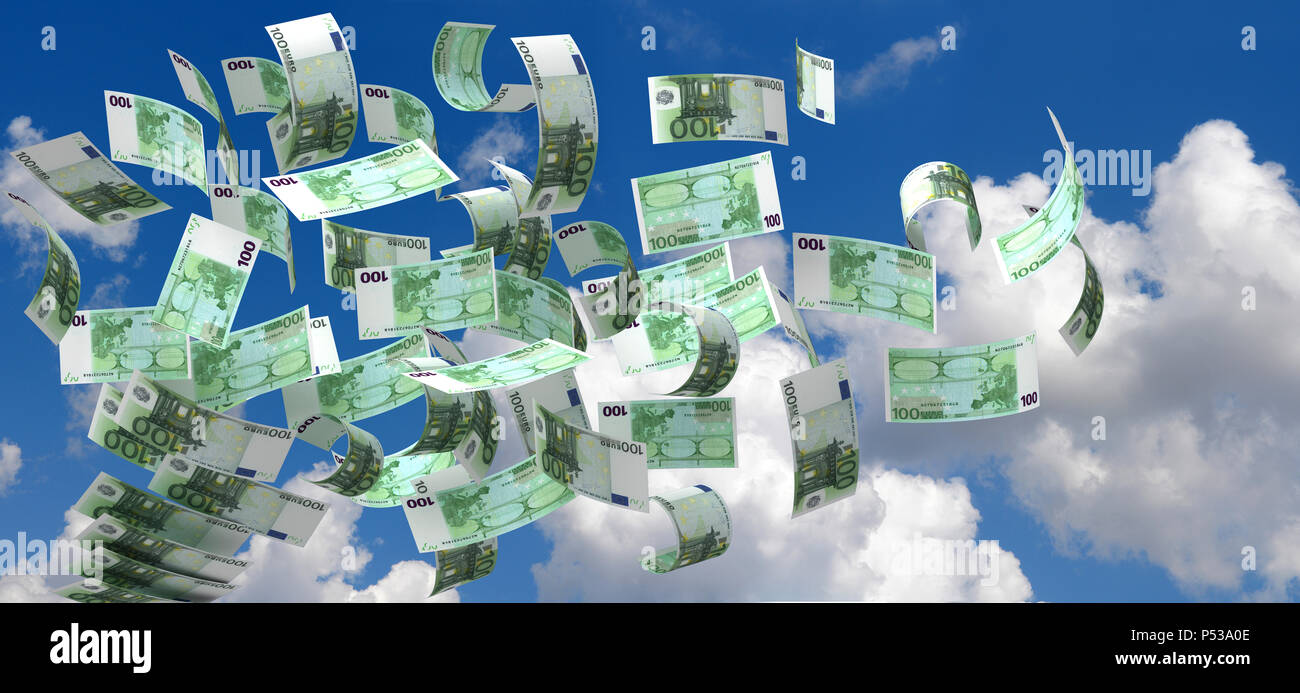 Flying Euro (isolated with clipping path Stock Photo - Alamy