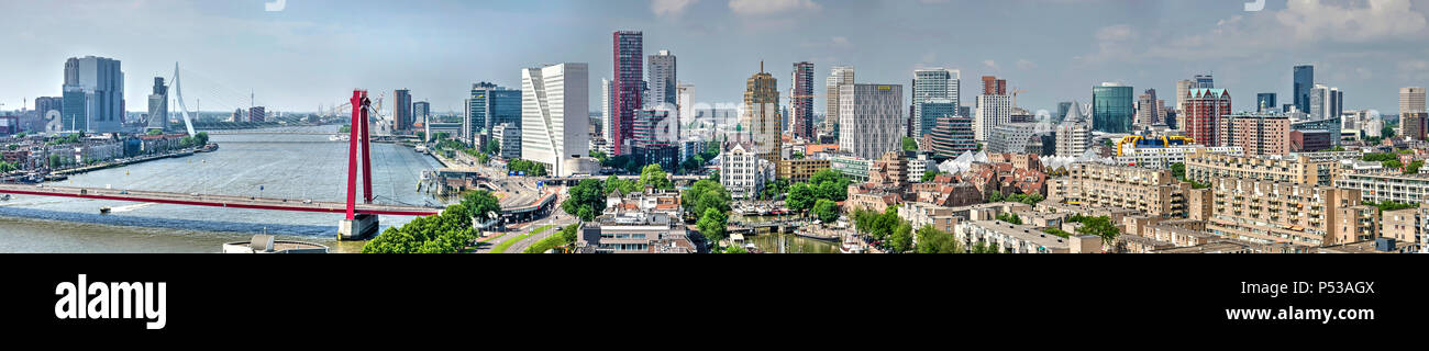 Panoramic view of the Rotterdam skyline from the east Stock Photo - Alamy