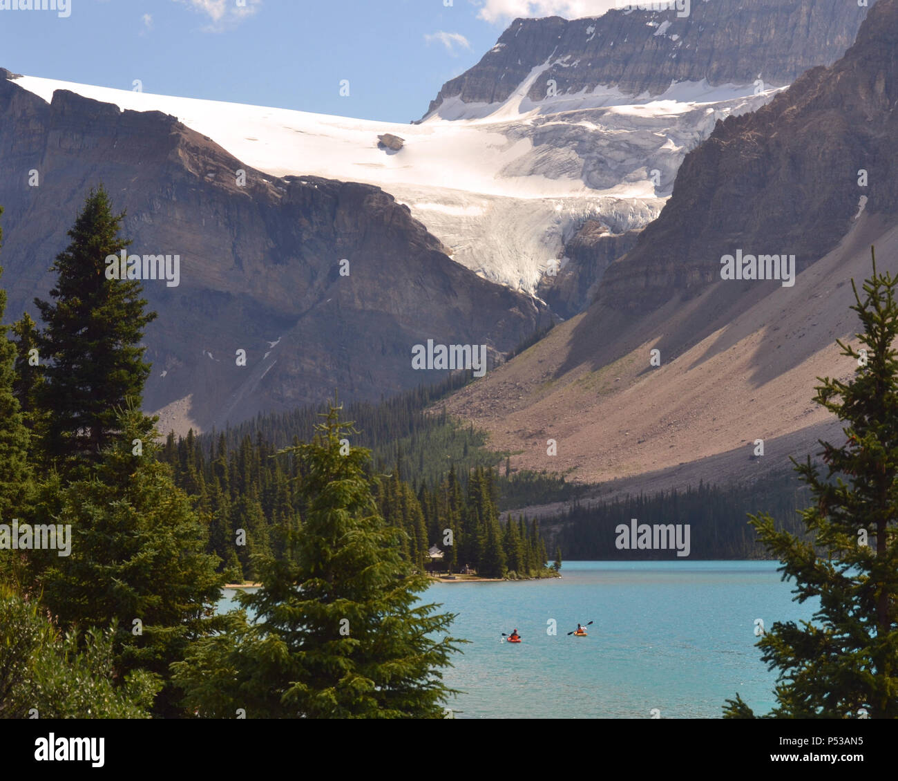 Crowfoot Glacier over Bow Lake in the Canadian Rockies Stock Photo - Alamy