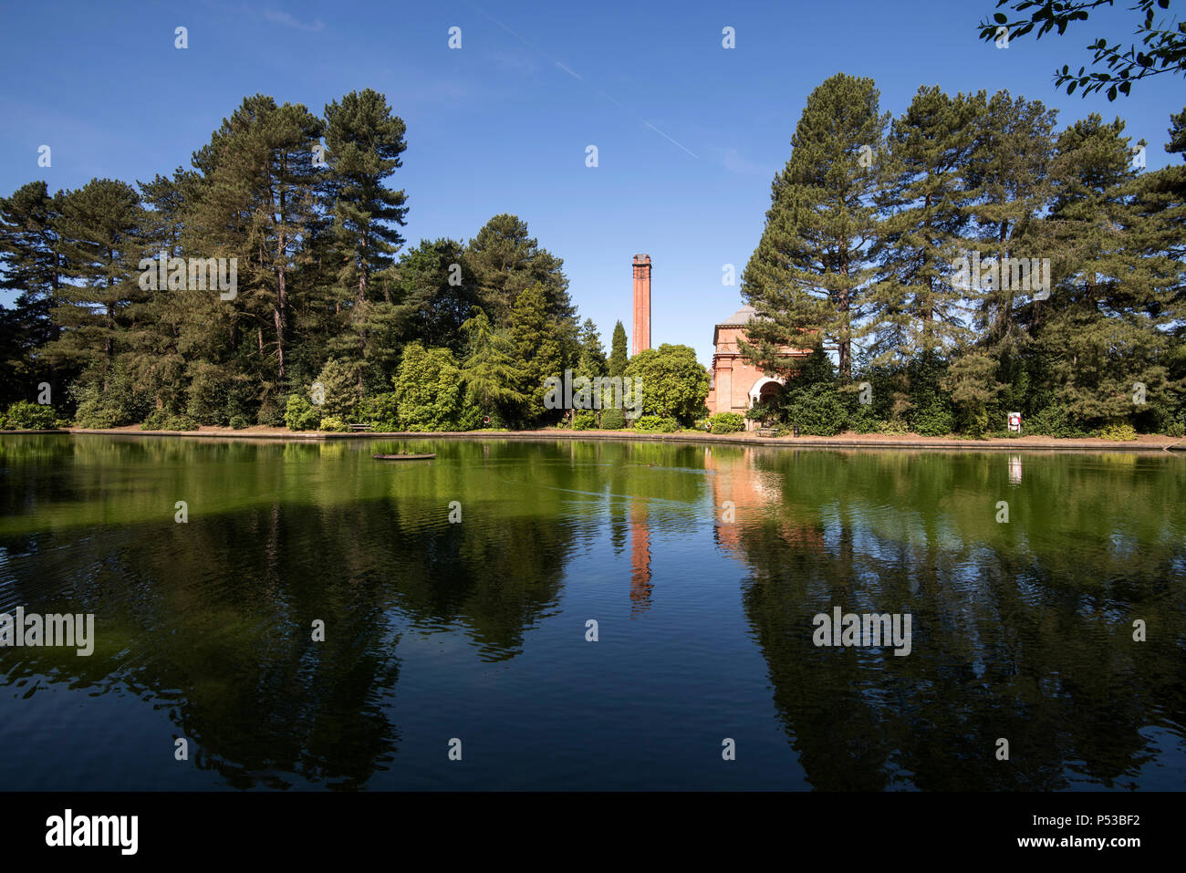 Papplewick Pumping Station reflected in the Lake, Nottinghamshire ...