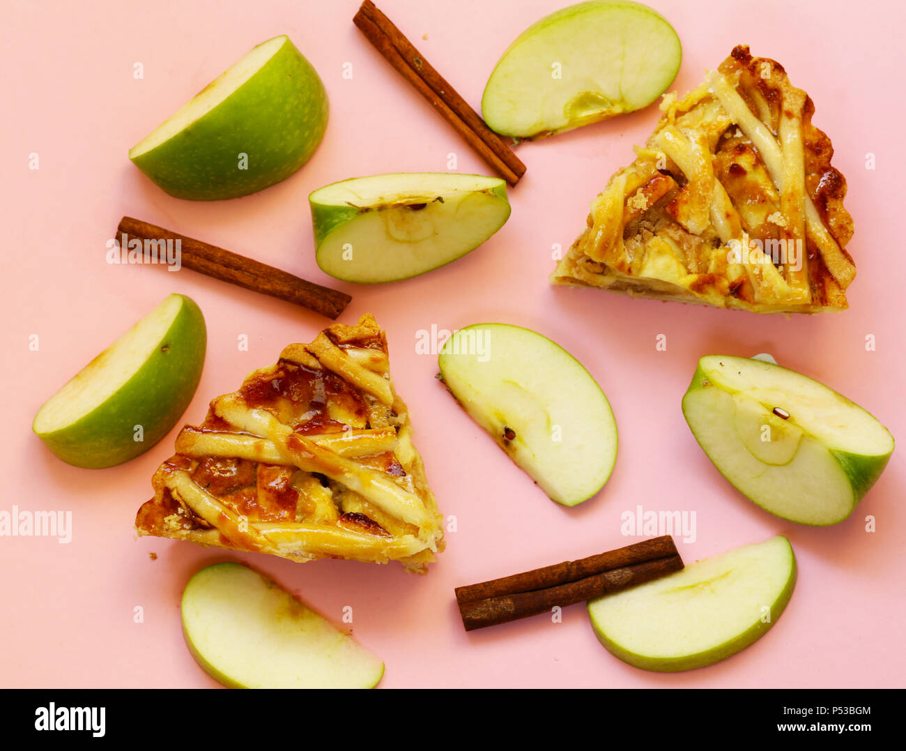 traditional apple pie made of puff pastry with cinnamon Stock Photo - Alamy
