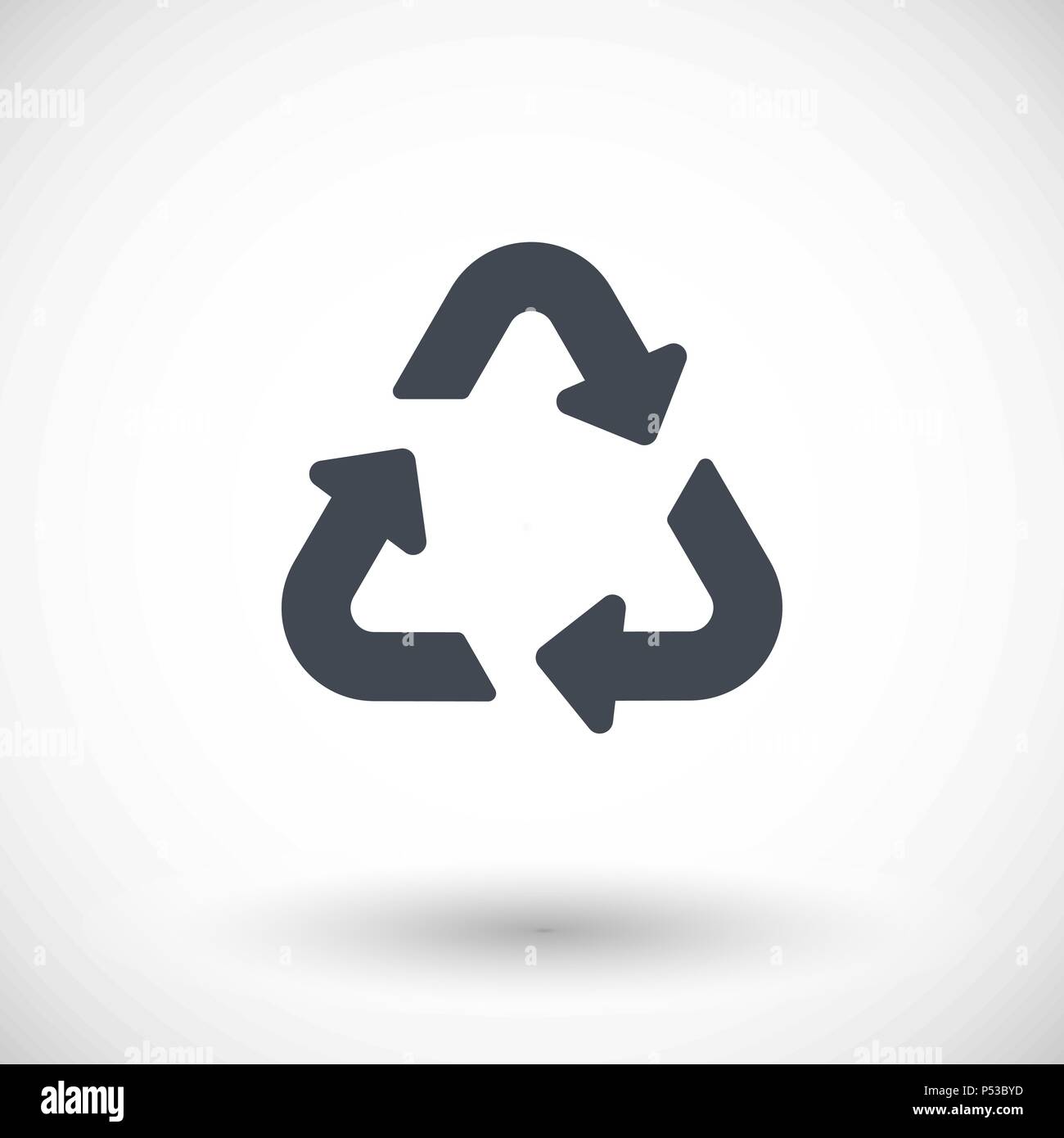 Universal recycling symbol flat icon, flat design of black arrow sign ...