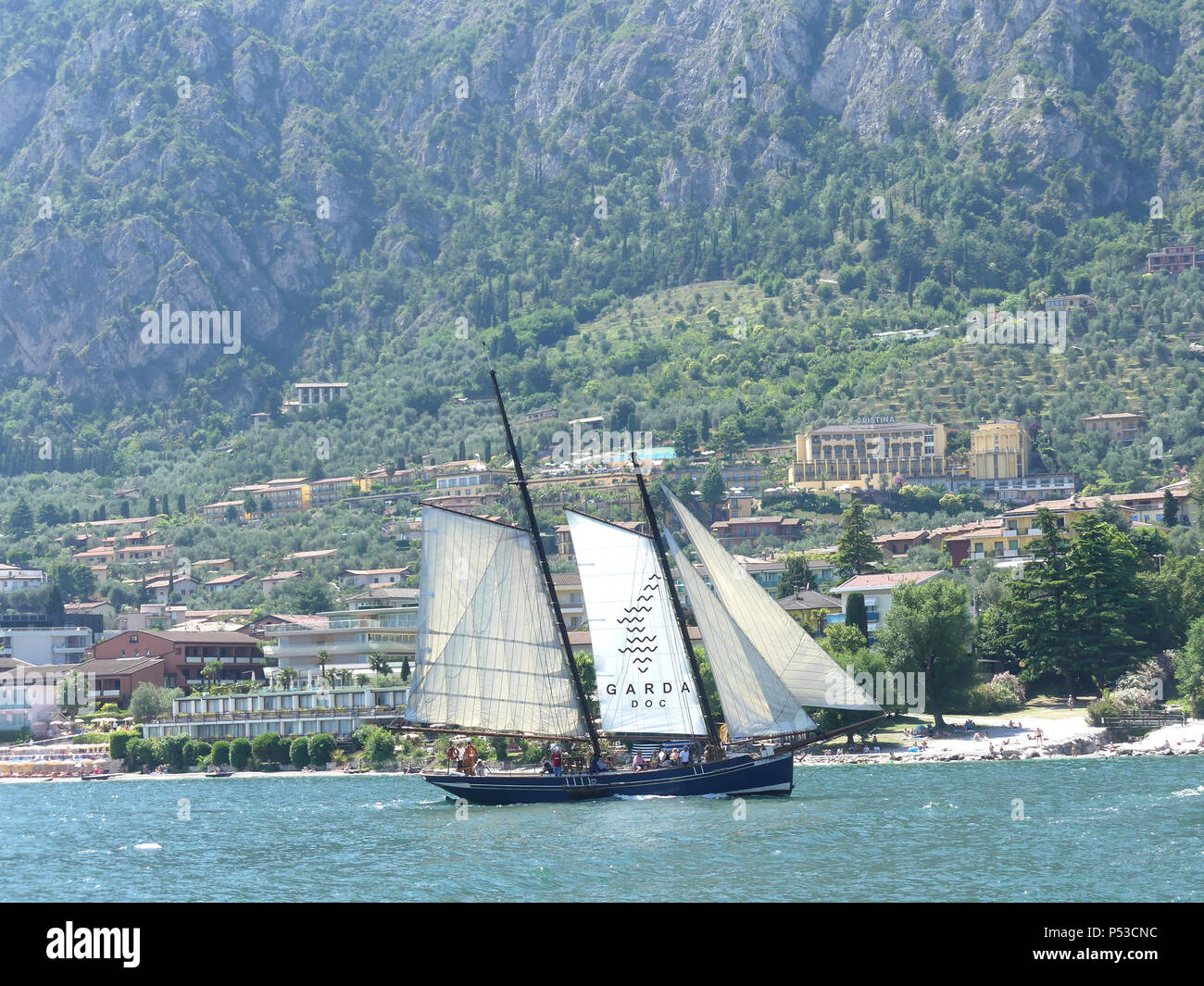 LAKE GARDA, north Italy with the 1926 sailing ship Siora Veronica ...