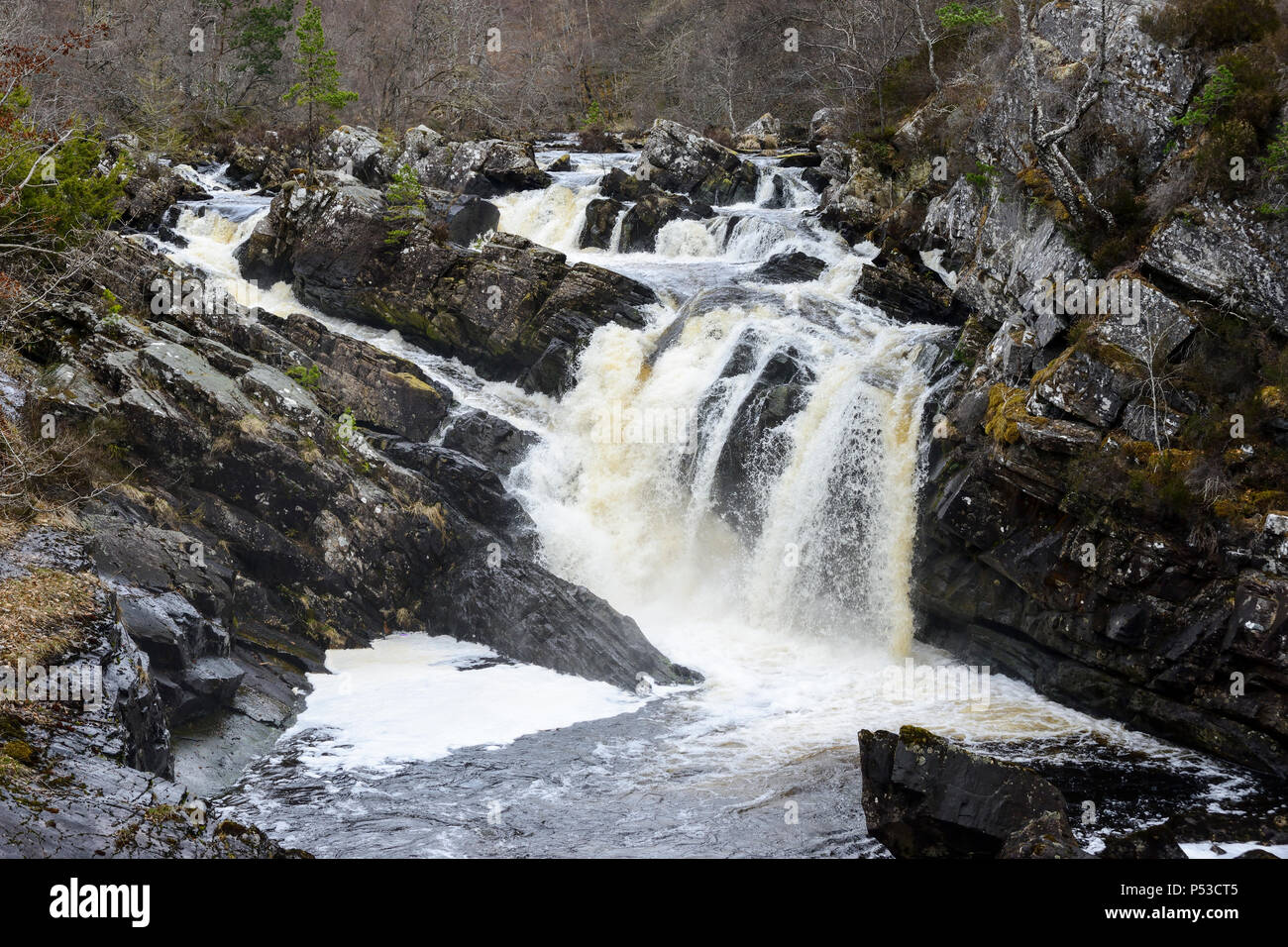 Rogie Falls a series of waterfalls on the Black Water river in Ross ...