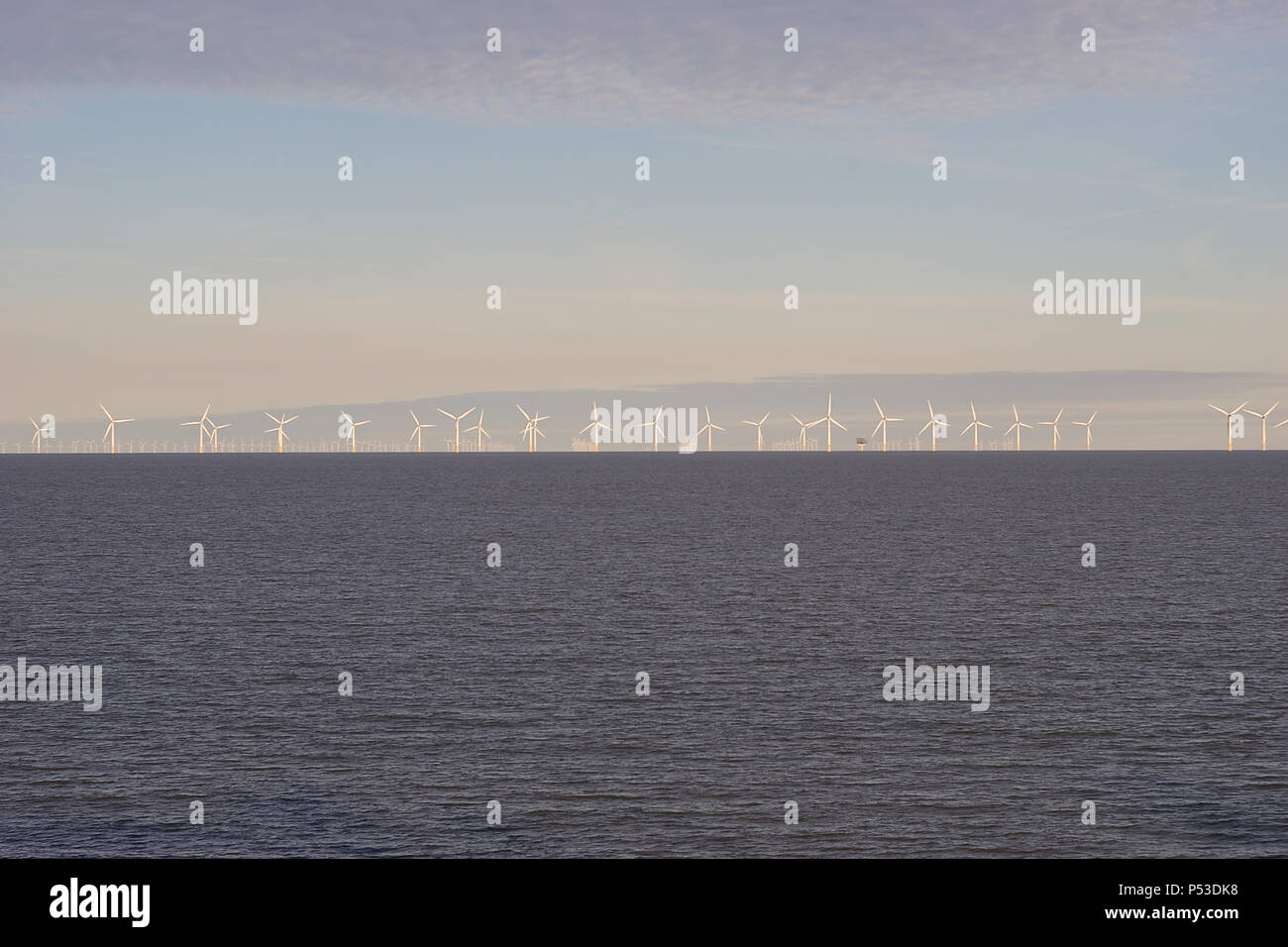 Off shore wind farm at Gun Fleet Sands off Clacton on Sea Essex Stock ...