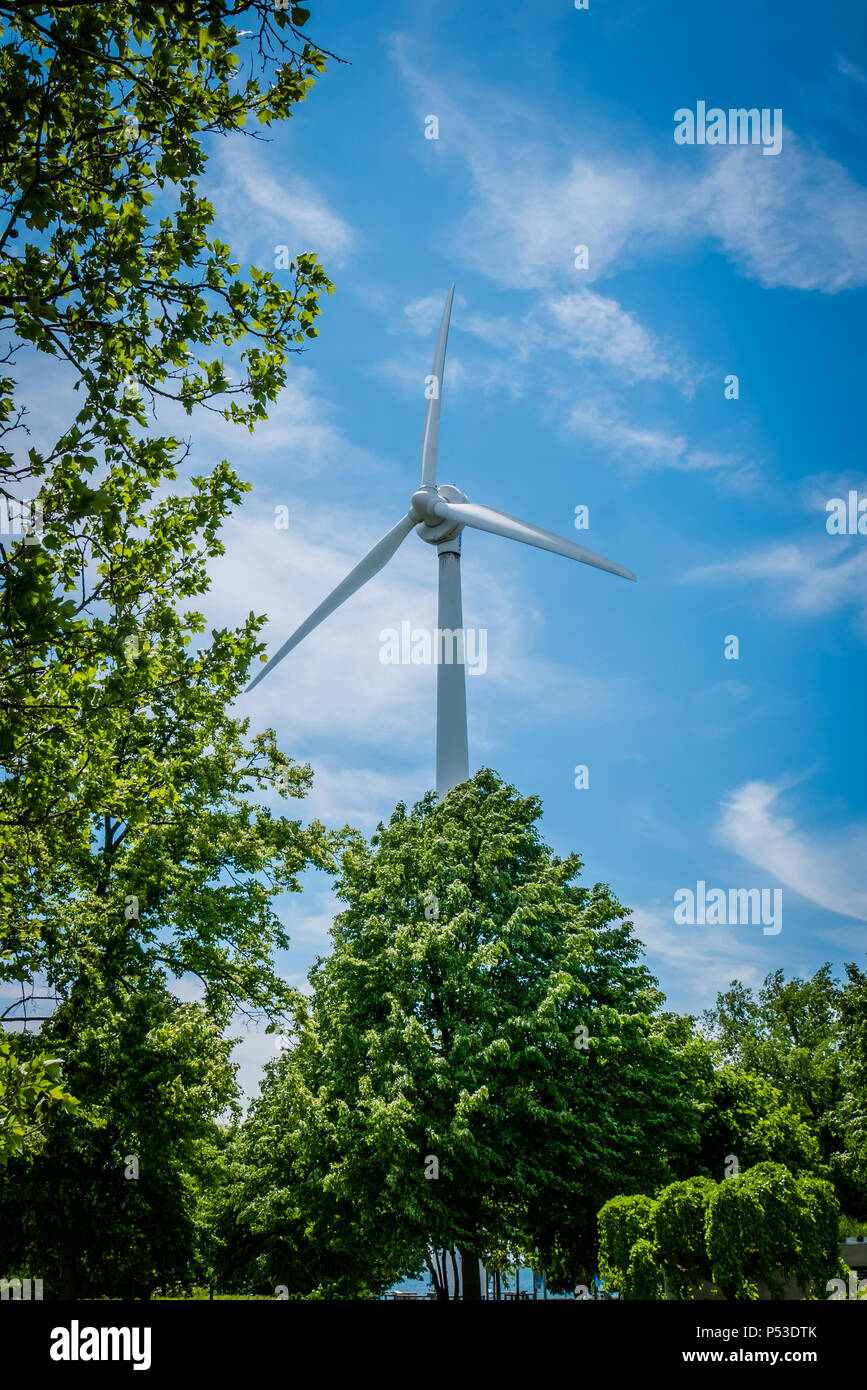 wind energy generating electricity using wind turbine Stock Photo - Alamy