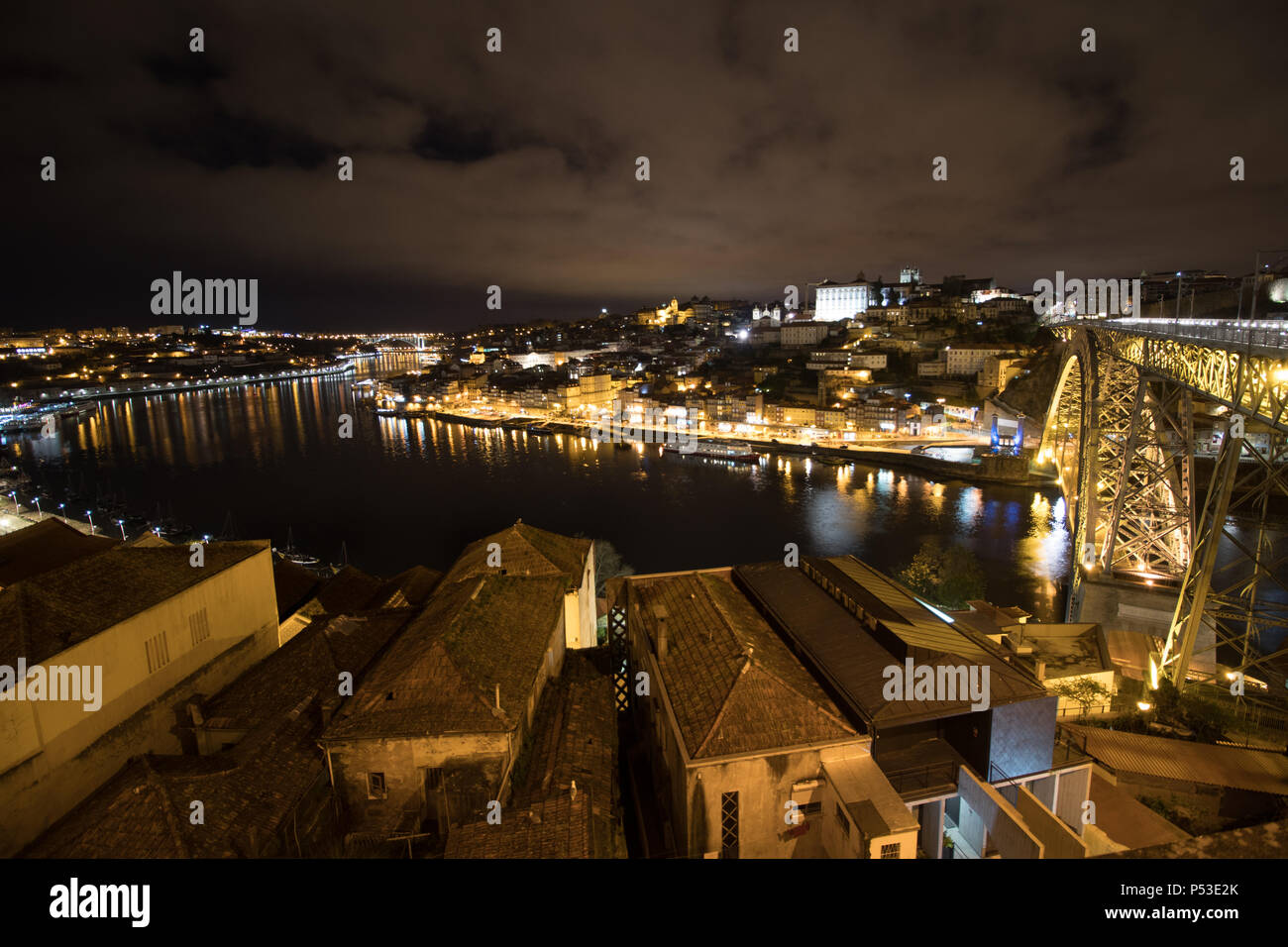 Porto bridge at night I Stock Photo - Alamy