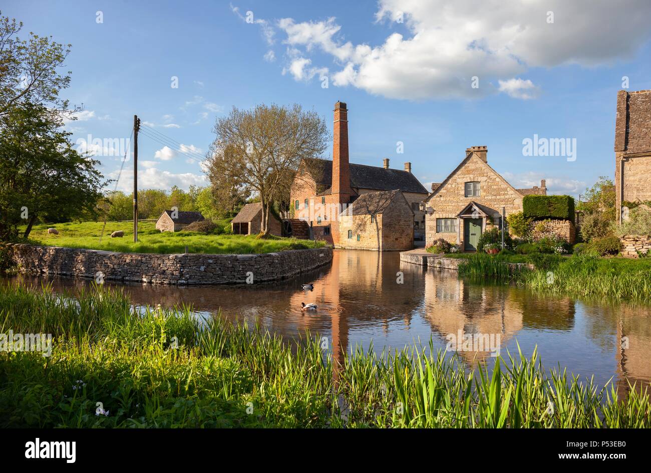 The old mill at Lower Slaughter, Gloucestershire, England Stock Photo ...