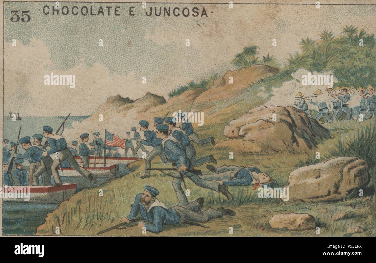 Guerra de Cuba (1896-1898). Desembarco yankee rechazado en Cabo ...