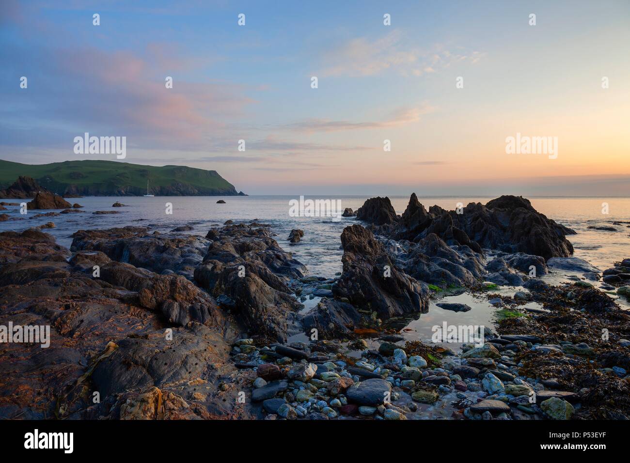 Hope cove at sunset hi-res stock photography and images - Alamy
