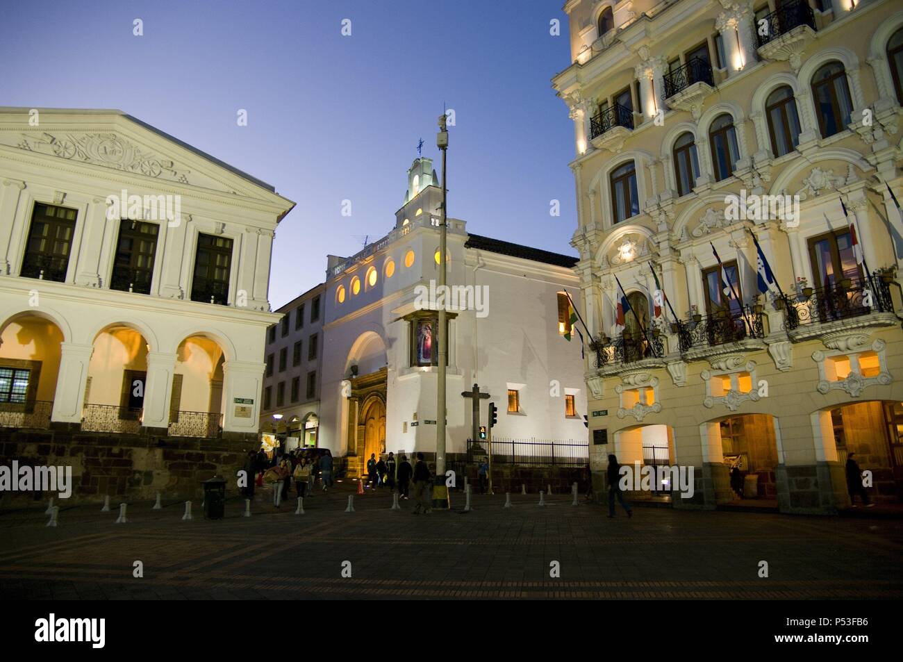 Ecuador.Quito.Historical center.Colonial architecture. Plaza Grande ...