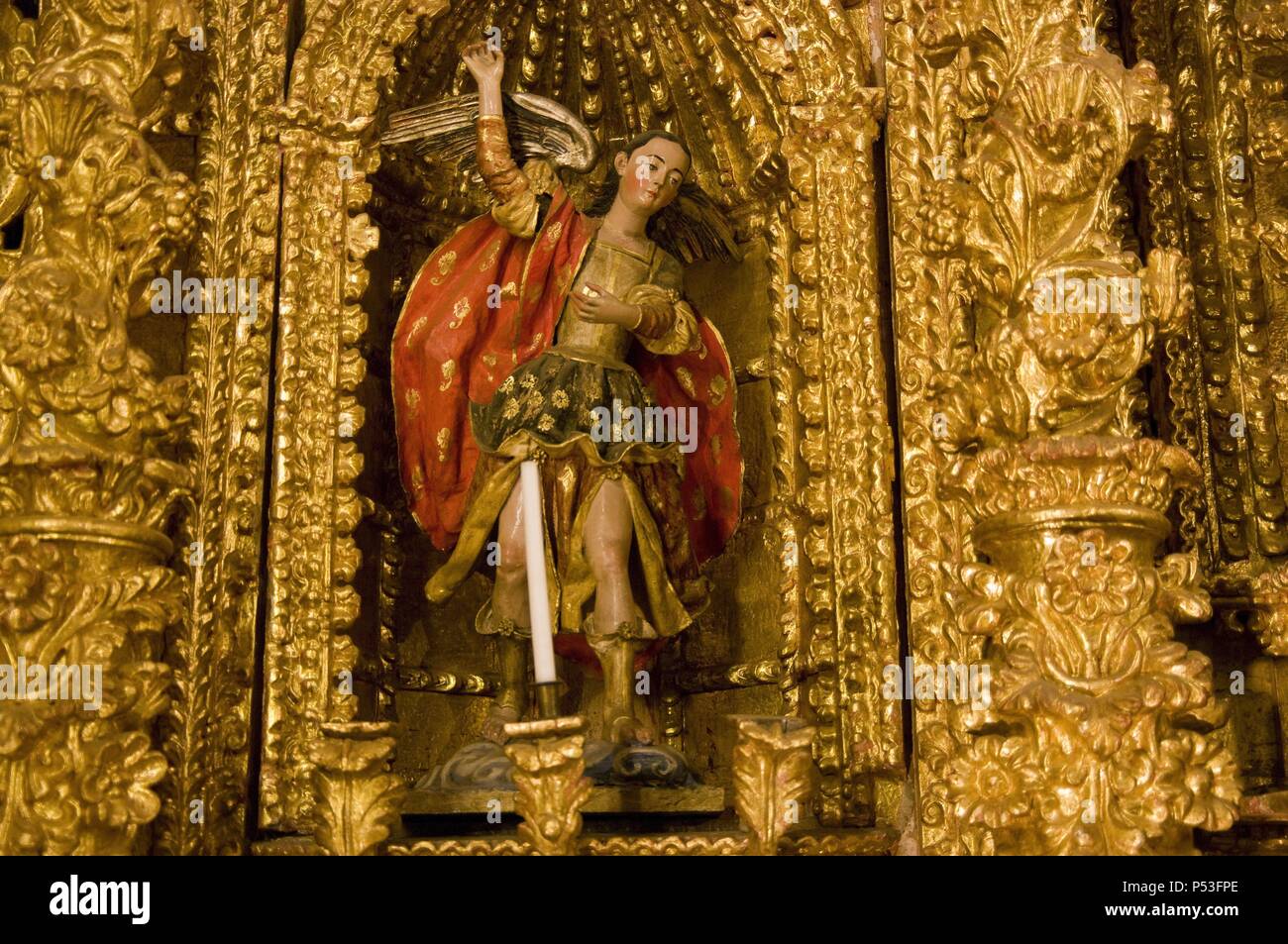 Peru. Cusco city. The Archbishop Palace. Altar Stock Photo - Alamy