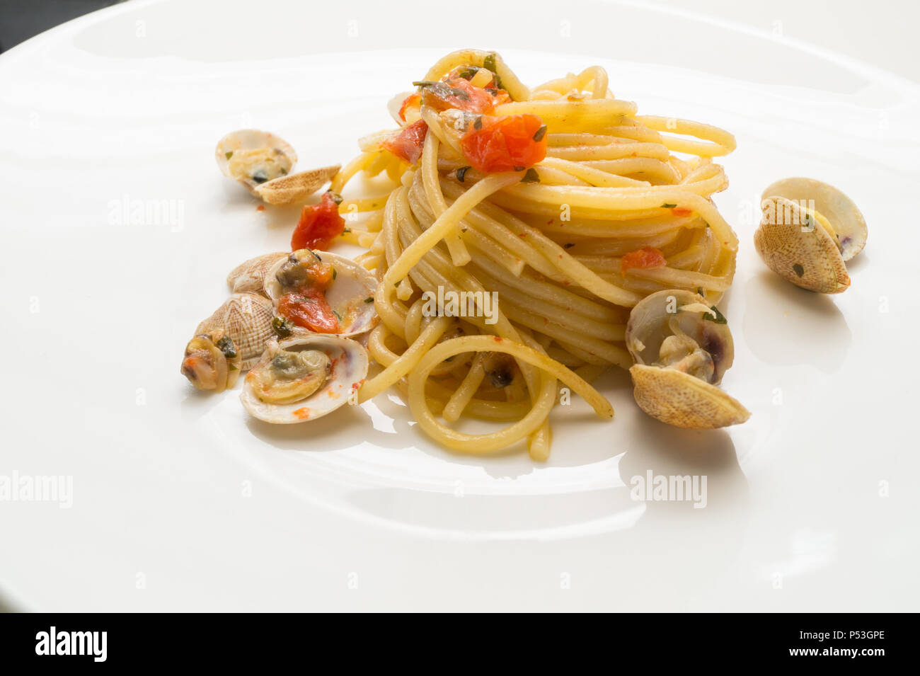 Italian cuisine food traditional dishes of pasta spaghetti hi-res stock ...